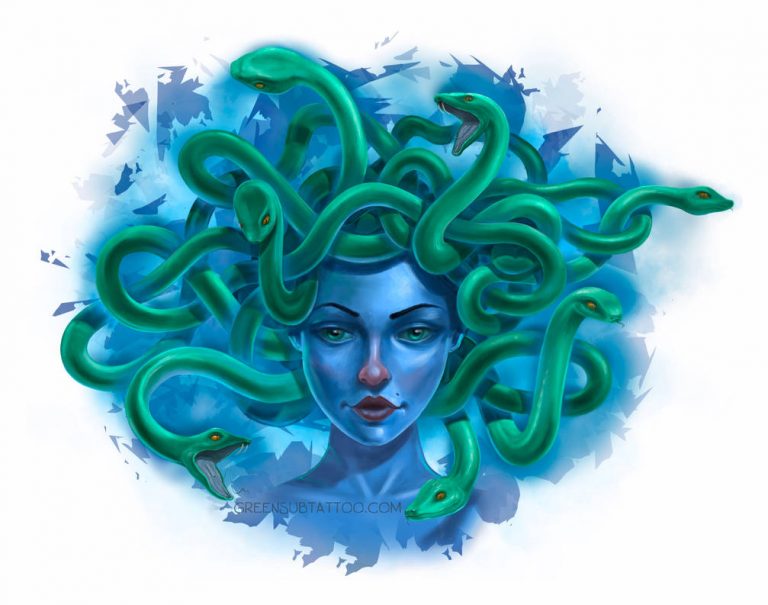 The Medusa Tattoo: Designs and Meanings - The Skull and Sword